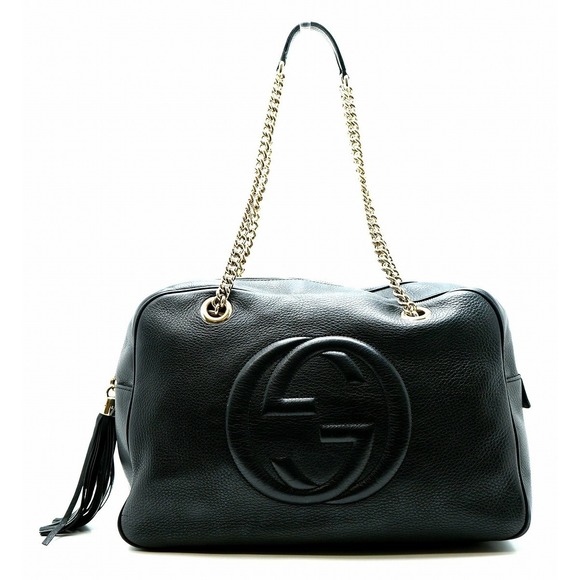Gucci | Bags | Gucci Soho Interlocking G Tassel Chain Shoulder Bag Black | Poshmark